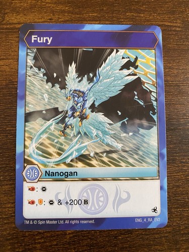 Bakugan Fury Nanogan Spin Master Card Eng_4_RA_EV2 | eBay