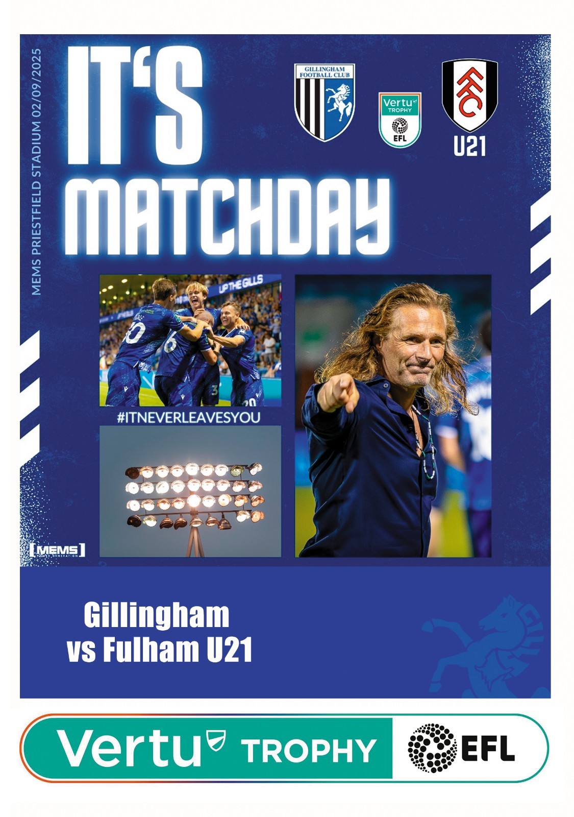 GILLINGHAM v FULHAM U21 London 2 September 2025 EFL VERTU Trophy FAN ...