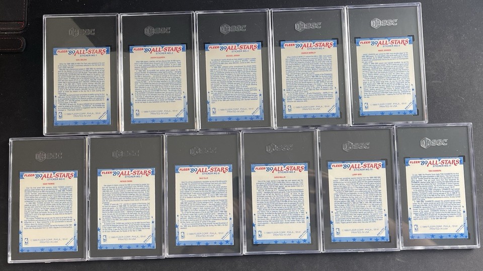 1989-90 Fleer Basketball All Star Sticker Complete Set SGC 4 Jordan ...