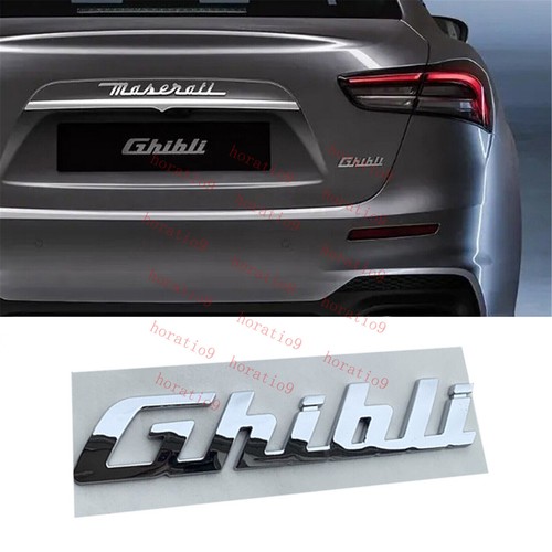 For Maserati Ghibli silver Rear Badge Emblem Look Deck lid Trunk decal ...