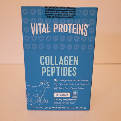 Vital Proteins Collagen Peptides Unflavored 20 Packets Stick Packs ...