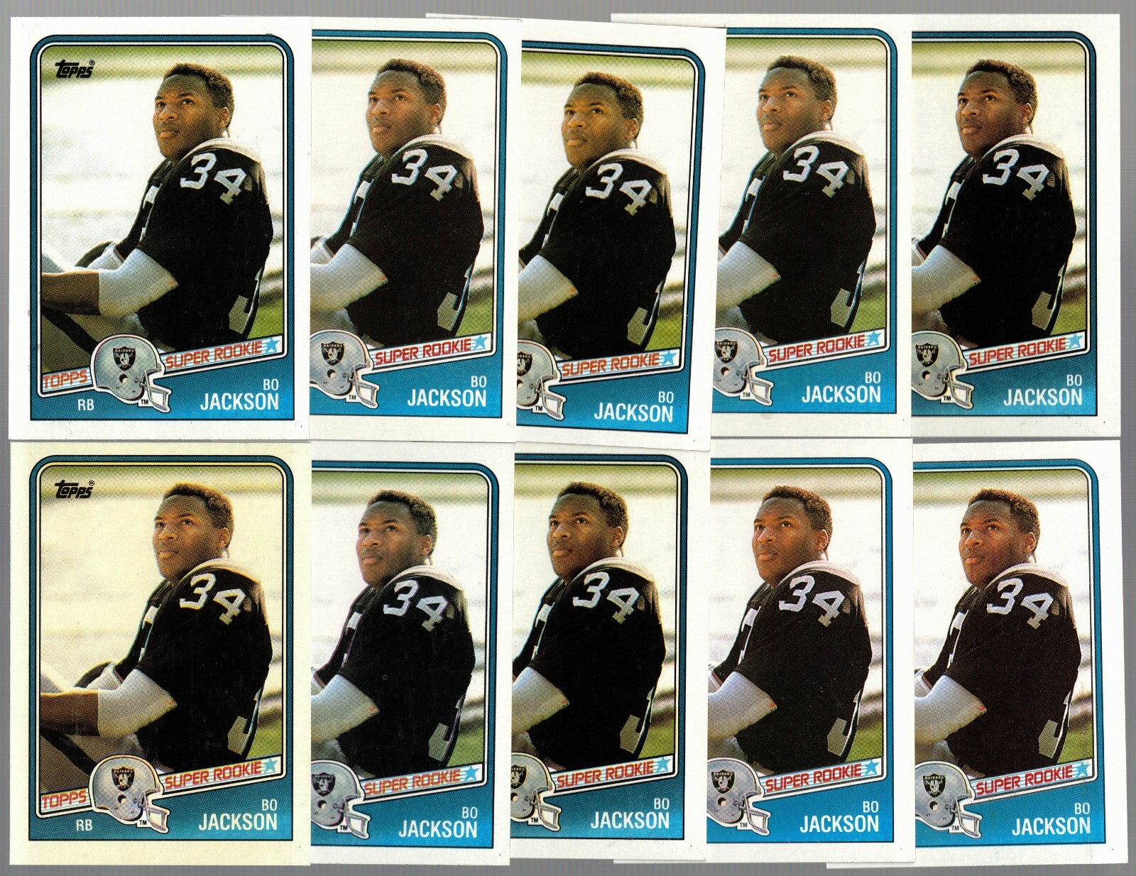 (10) 1988 Topps Football #327 Bo Jackson Rookie Card Lot RC Raiders | eBay