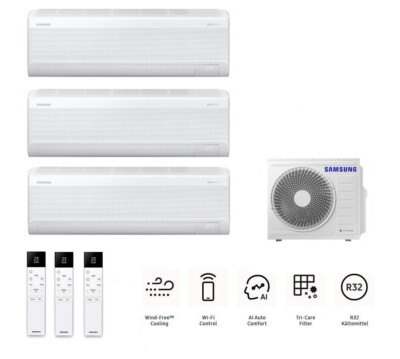 SAMSUNG WIND-FREE Avant S2 Multi 3x2,5kW Klimaanlage Wi-Fi R32 Aggregat ...