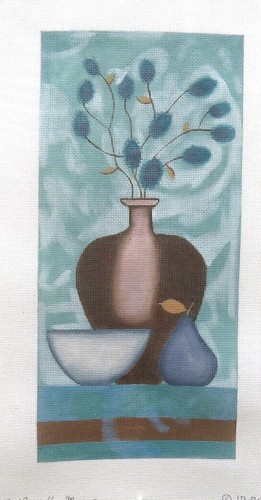 Love You More / Jo Parry Blue Floral Handpainted Needlepoint Canvas | eBay