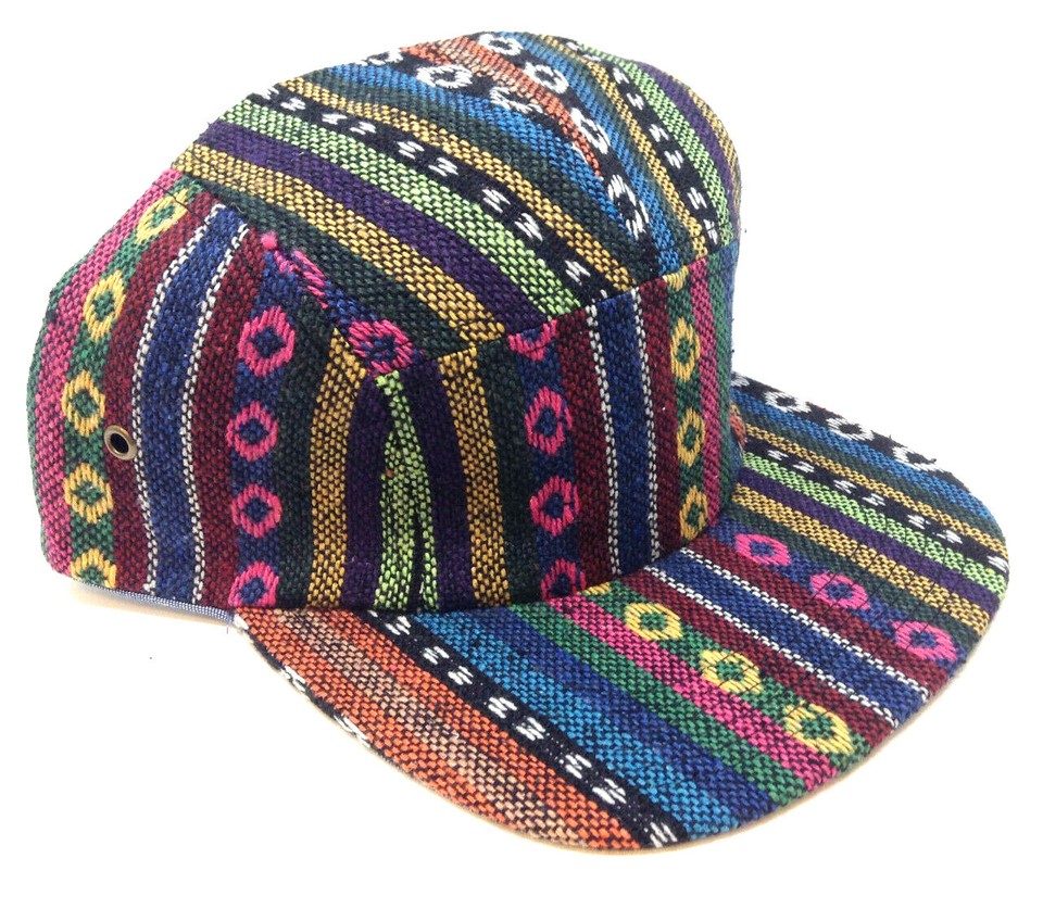 CROWN TRIBAL NATIVE AMERICAN NAVAJO AZTEC 5 PANEL CAMPER STRAPBACK HAT ...