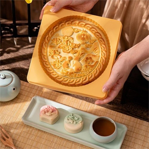 Round Pastry Decoration 600g Large Moon Cake Mold Blesses Mid-Autumn ...
