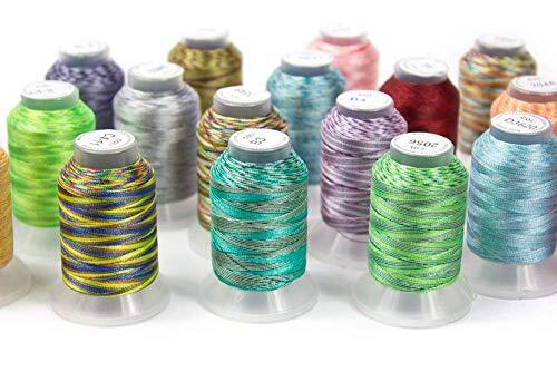 24 Colors Variegated Polyester Embroidery Machine Thread Kit 500M (550Y ...