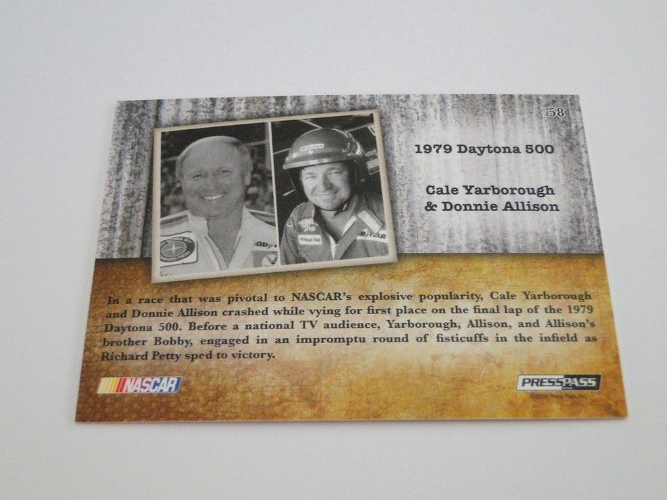 2010 Press Pass Legends Cale Yarborough Donnie Allison Card #58 | eBay