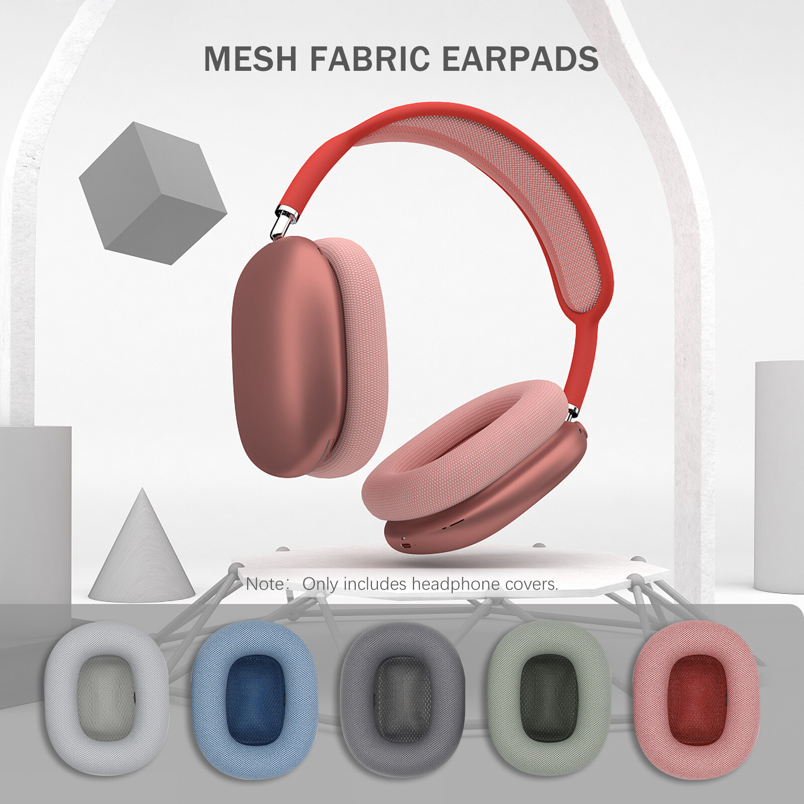 Mesh Fabric Earpads Replacement Headphones Cushion Easy to Install Y5Y6 ...