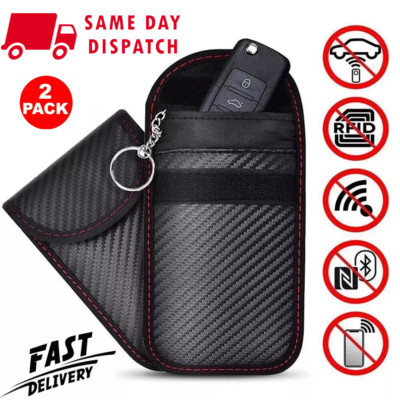 2x Car Key Signal Blocker Faraday Pouch Case - Fob Keyless RFID ...