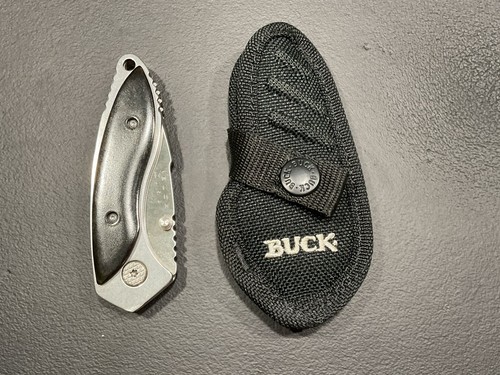 Buck Knife 270 Alpha Dorado Folder Charcoal Birch Wood Handle Liner ...