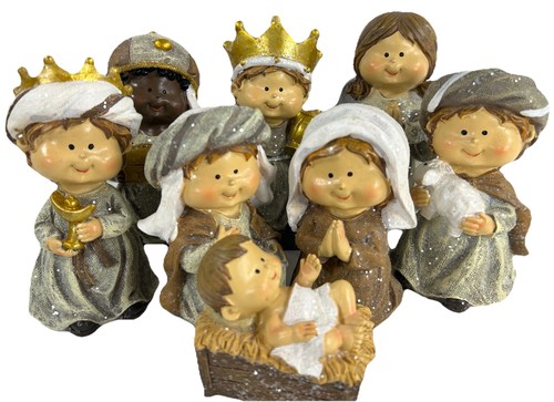Napco Nativity Figurines 8 Piece Set Jesus Mary Joseph 3 Kings Shepherd ...