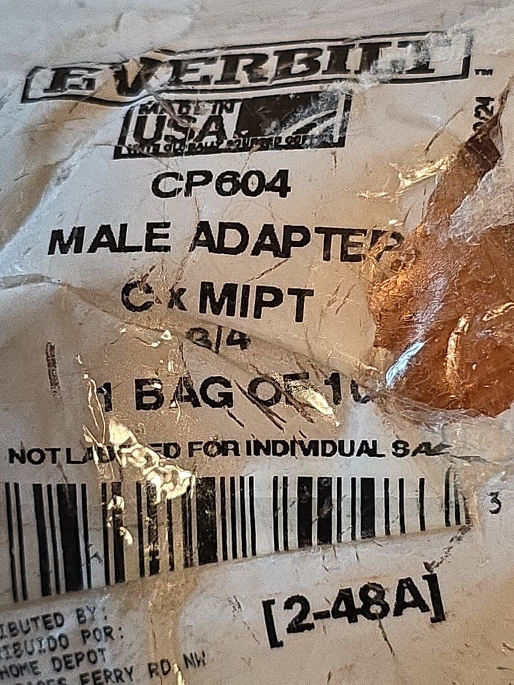 (8) Everbilt Copper 3/4" Male Adapter Sweat x Thread CxMIPT | eBay