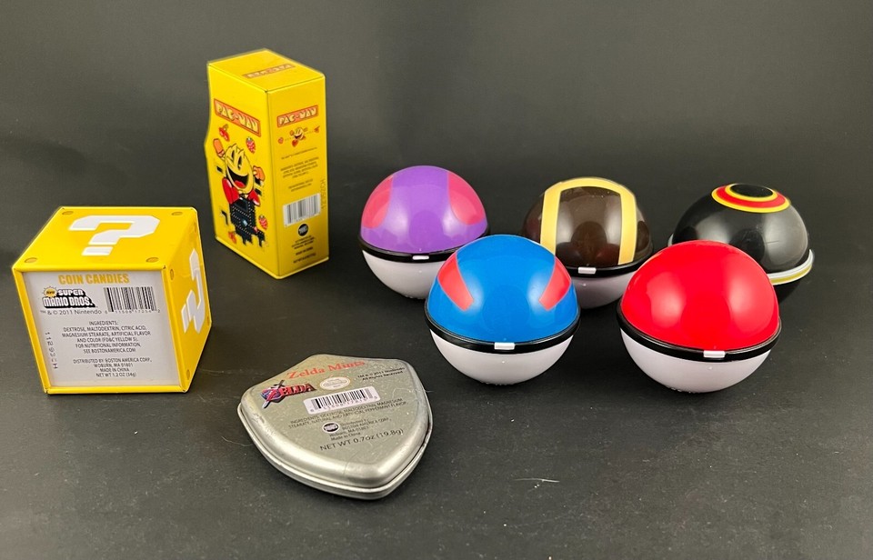 Boston America Mints Tin ZELDA SHIELD Pacman Mario Pokemon novelty box ...