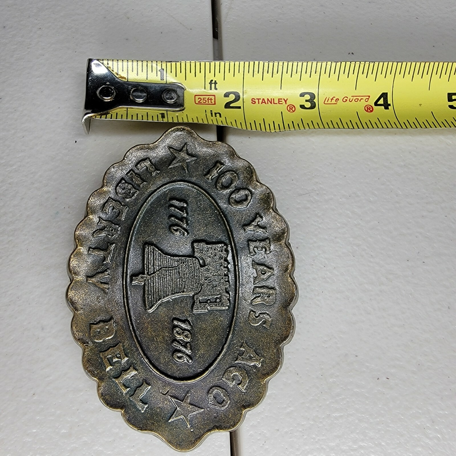 Vintage Rare Belt Buckle. 100 Years Ago Liberty Bell - Gem