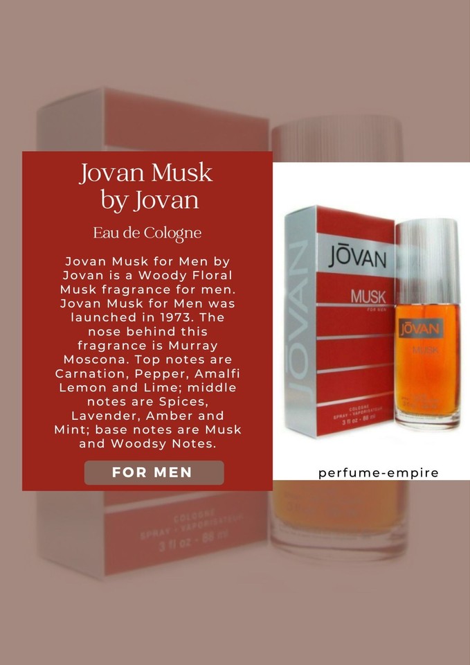 Jovan Musk by Jovan 3.0 oz Cologne Spray for Men New in Box | eBay