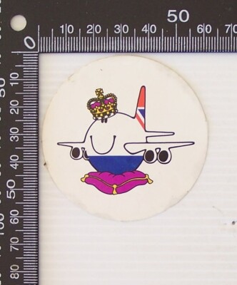 VINTAGE BRITISH AIRWAYS PASSENGER TRAVEL SOUVENIR LUGGAGE STICKER ...