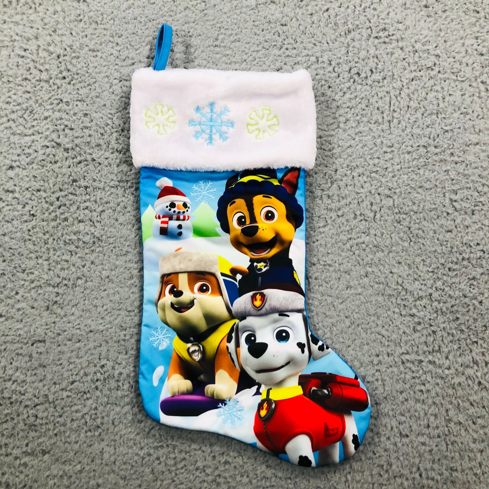 Paw Patrol Christmas Stocking 18” Kids Nickelodeon Satin Faux Fur ...