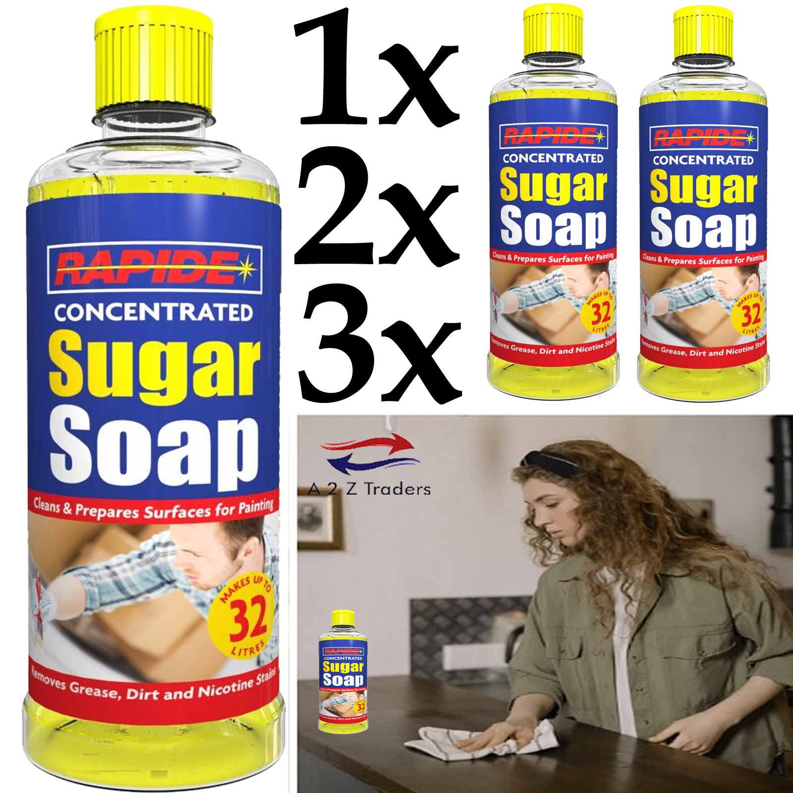 Sugar Soap Household Cleaner Removes Grease Dirt Nicotine Remover ...