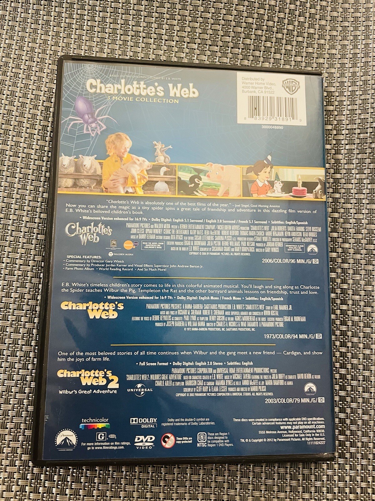 Charlotte's Web - 3 Movie Collection DVD Buy 1 Get 1 Random DVD FREE | eBay