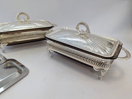 Pair of Vintage Ecko Hostess Silver Plated Serving Dishes D9 P669 | eBay