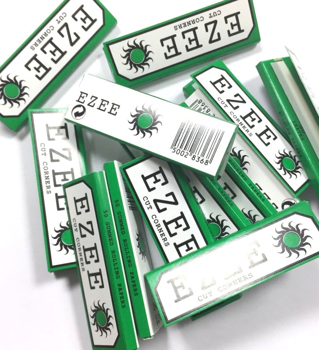 1000 x EZEE GREEN Rizla Cut Corners ROLLING Papers Tobacco Cigarette ...