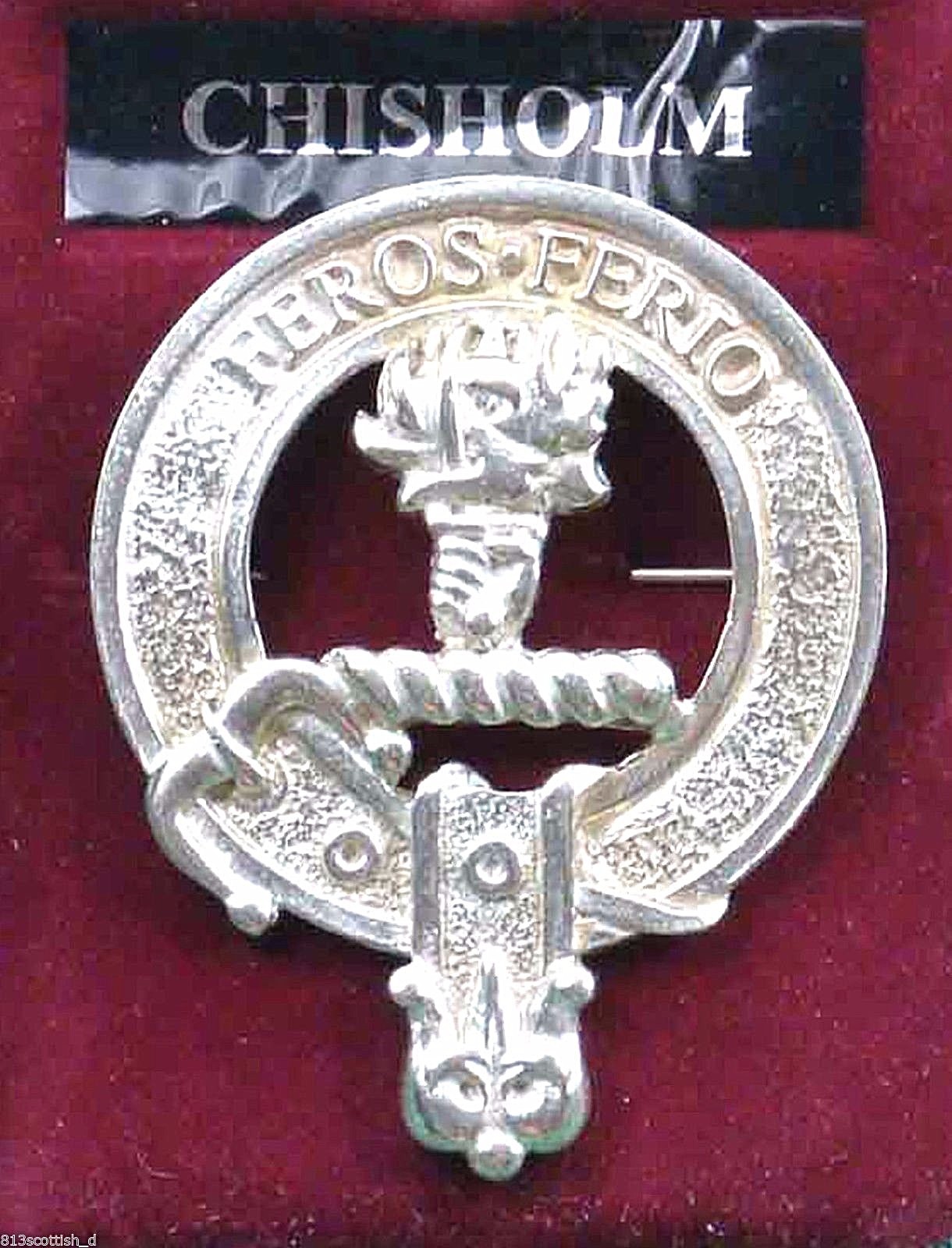 Chisholm Scottish Clan Crest Pewter Badge or Kilt Pin | eBay