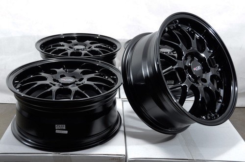 16x7 Black Wheels Rims 4 Lugs Fit Integra Cobalt Accord Civic Prelude ...
