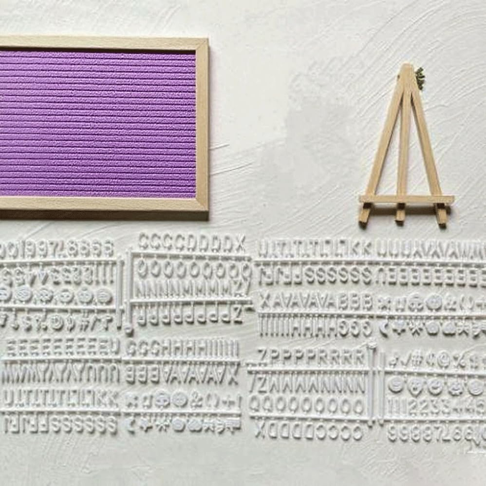 Felt Letter Board,20X20Cm,With Numbers and Symbols,Felt Message and Oak ...