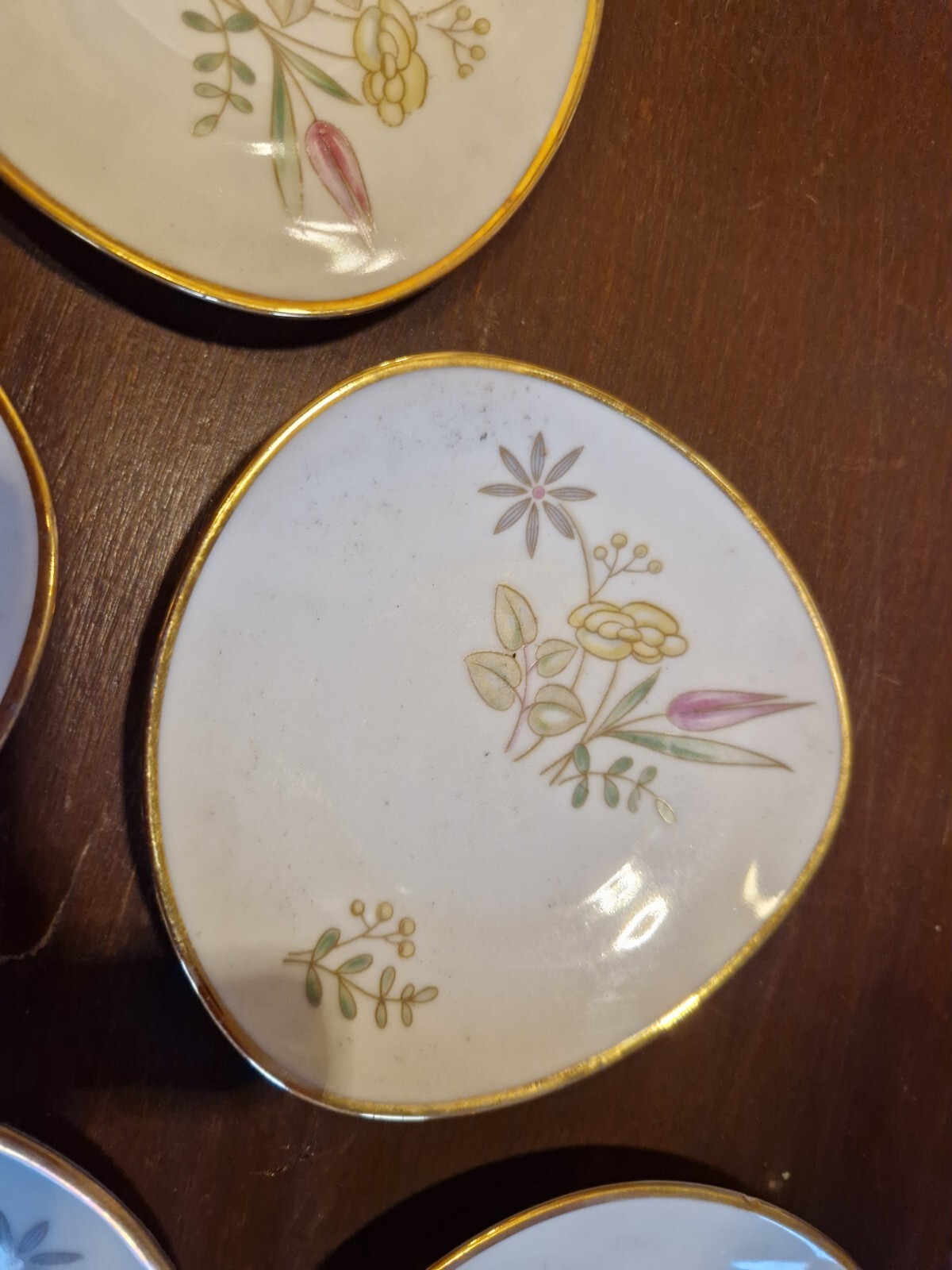 6 x Winterling Marktleuthen Bavaria 50er Jahre oval mit Blumen-Muster ...