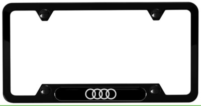 Bayern Motor Werks Black license plate with Audi Rings emblem -Single ...