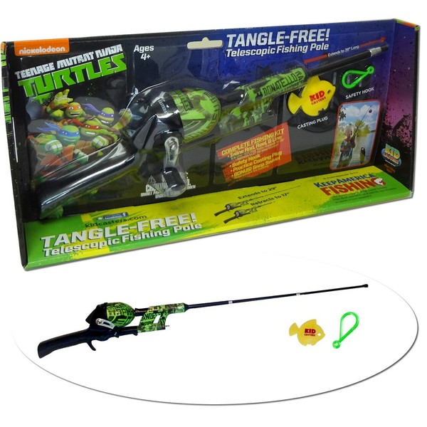 4x Teenage Mutant Ninja Turtles Kids Tangle Telescoping Fishing Poles ...