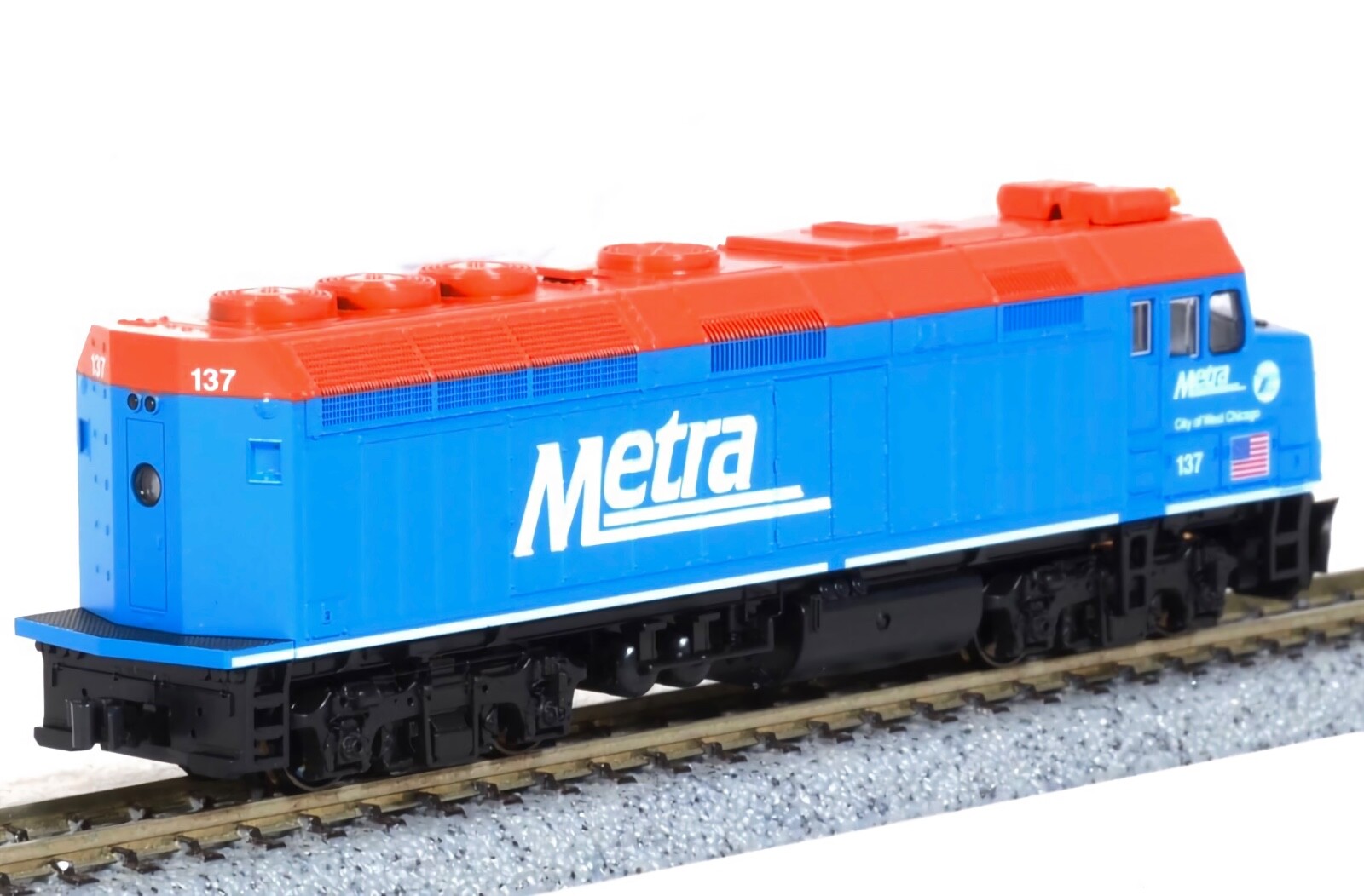 N Scale Kato 176-9101 F40PH Chicago Metra #137 City of West Chicago ...