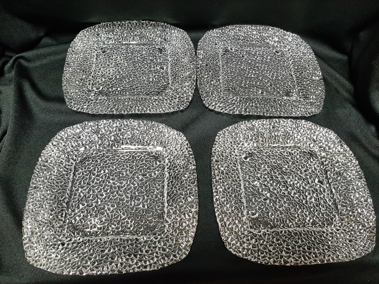 Turkish Clear Pebble Bubble Glass Set Of 4 Plates 8" Ardacam Akcam ...