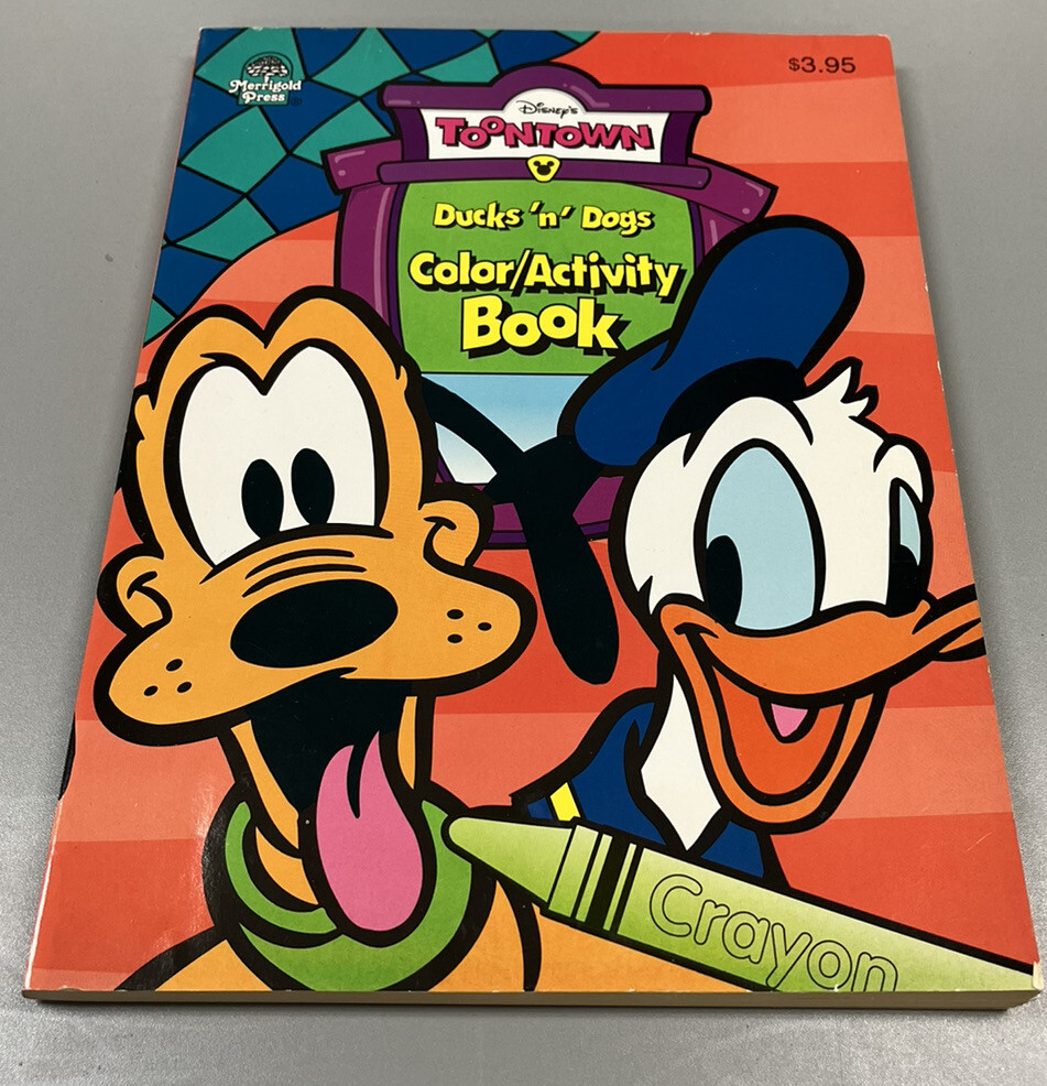 Merrigold Press Disney's ToonTown Color Vintage Book Ducks N Dogs Pluto ...