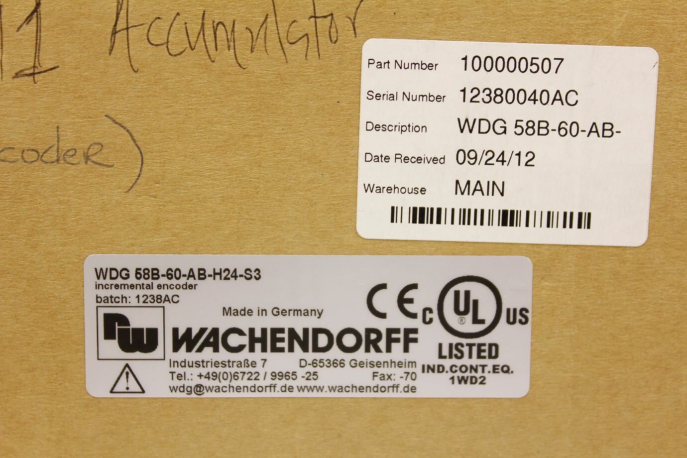 Wachendorff WDG-58B-60-AB-H24-S3 Rotary Encoder WDG58B Unused New ...