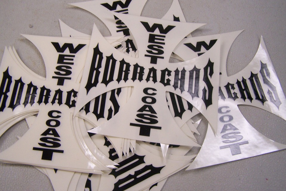 Lot of 10 "West Coast Borrachos" Stickers Iron Cross ala "West Coast ...