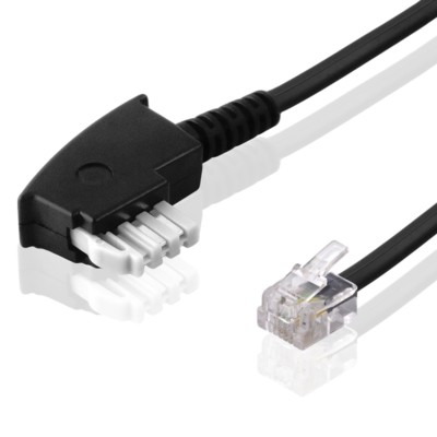 20 Meter langes TAE-N Fax Kabel cable Faxkabel 1x RJ11 auf TAEN Stecker ...
