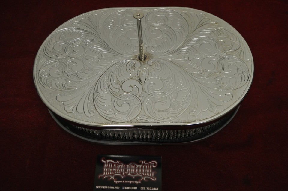 12 inch oval engine filter engraved and Chrome | eBay