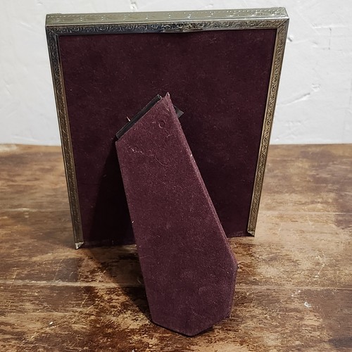 Vintage Photo Picture Frame 5x7 Gold Brass Metal Mid Century Wave ...