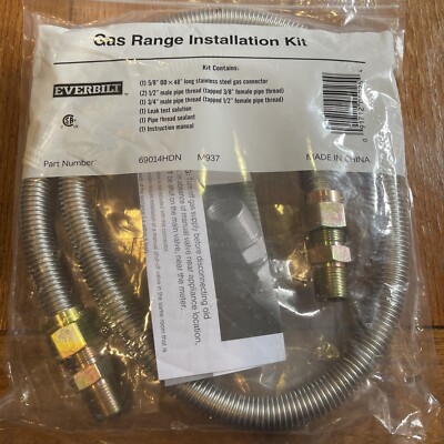 EVERBILT 69014HDN GAS RANGE INSTALLATION KIT STAINLESS STEEL 5/8" X 48 ...