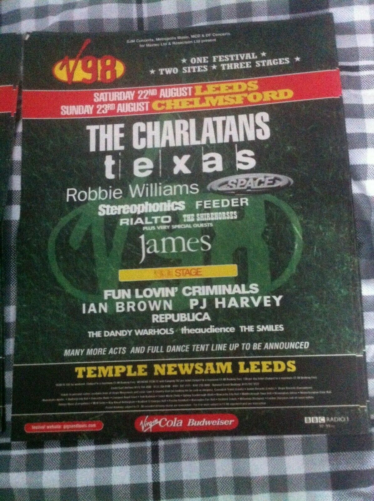 V98 V FESTIVAL 1998 ORIGINAL ADVERT verve charlatans texas green day pj ...
