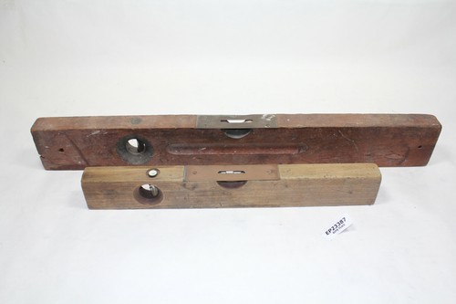 TWO old vintage wood levels carpentry working tools EPS23387 | eBay