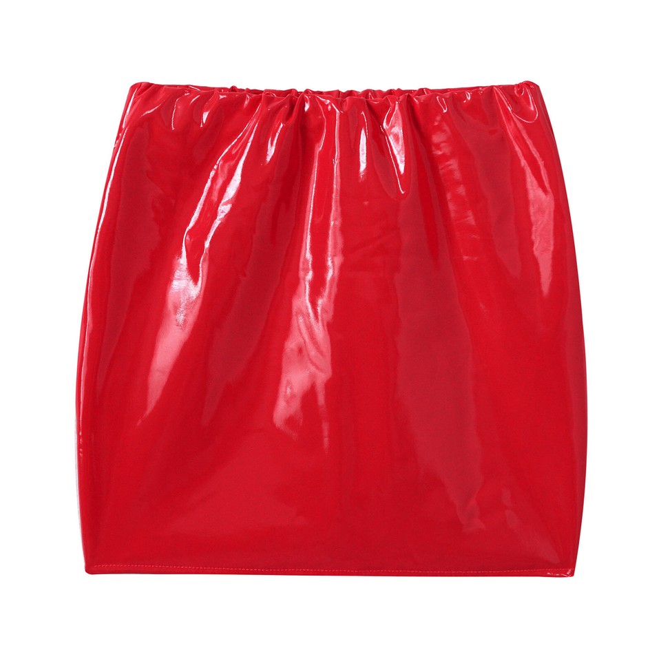 Women‘s Bright Leather Mini Pencil Skirt Party Latex Solid Night Club ...