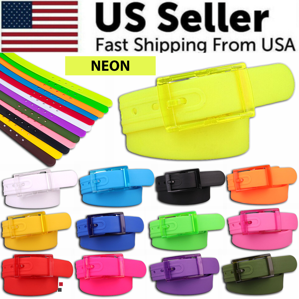 Adjustable Cut to Fit Rubber Plastic Jelly Silicone Casual Belt With ...