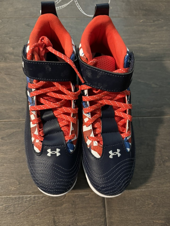 New UNDER ARMOUR UA BH Youth Boys’ Baseball & Softball Cleats 5Y Blue w ...