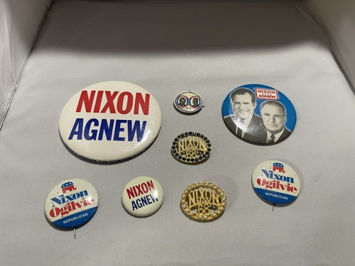 Vintage Presidential Election Political Pins Buttons Brooch Nixon Agnew ...