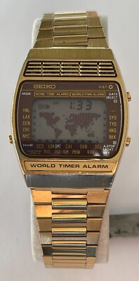 Amazing SEIKO A239-5009 WORLD TIMER Alarm Watch DIGITAL LCD RARE | eBay