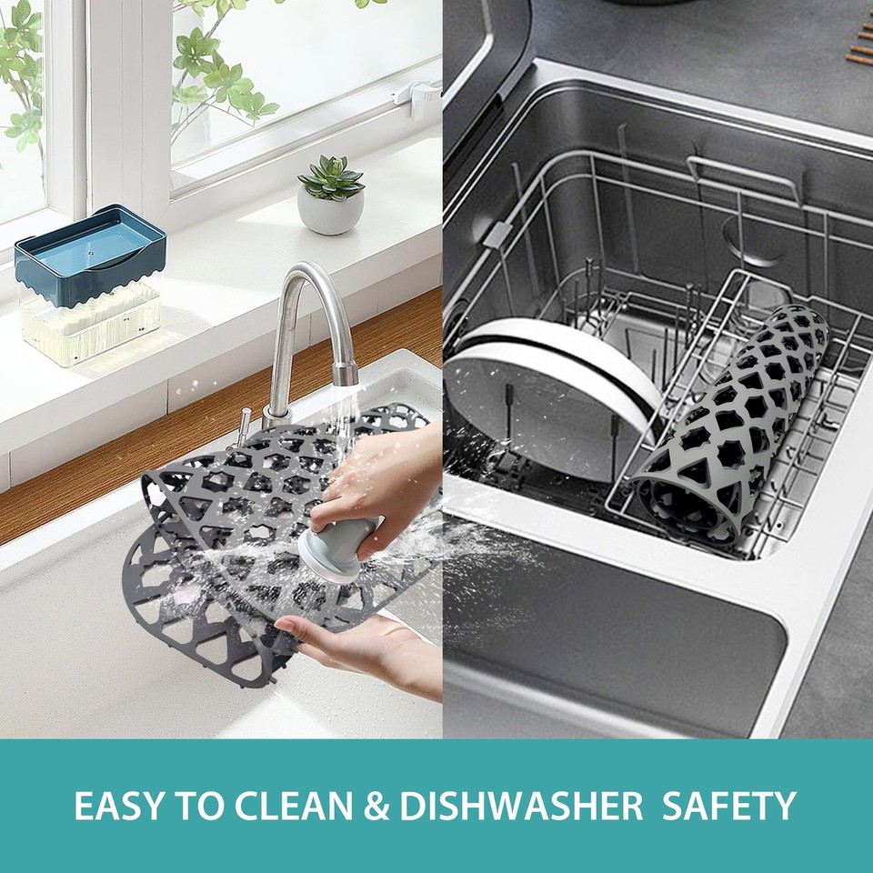 Silicone Sink Mats Large Sink Protector Grid Mat for Farmhouse Sinks 30 ...