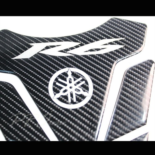 Real Carbon Fiber Custom Tank Pad+6"3D Logo+for YZF-R6/R6S Emblem ...